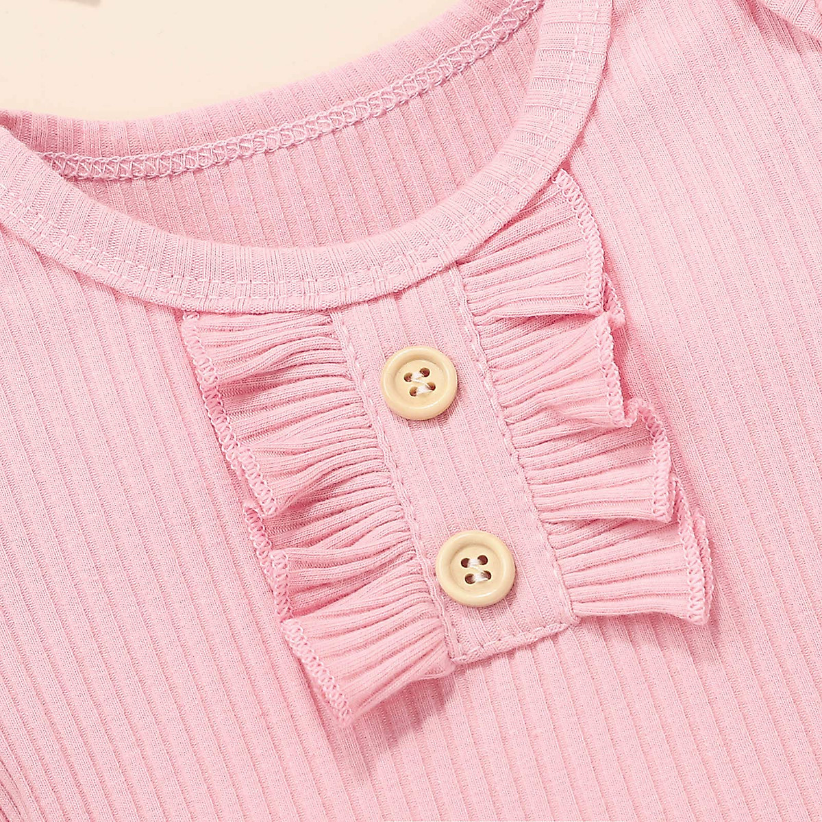 Chyrbaby Infant Baby Girl Clothes Newborn Girls Outfit Ruffle Romper Ribbed Bodysuit Floral Pants Set With Headband…