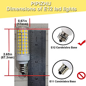 PIPIZHU E12 LED Light Bulb 7W E12 Candelabra Base Light Bulbs 75 Watt Equivalent Incandescent LED Light Bulbs 120V 750lm White 6000K (2pack)