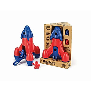 Green Toys Rocket with 2 Astronauts Toy Vehicle Playset, Blue/Red