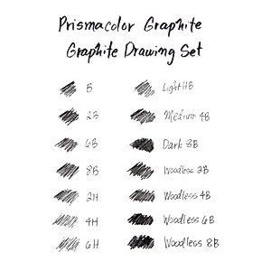 Prismacolor Premier Graphite Drawing Pencils with Erasers & Sharpeners, 18-Piece Set