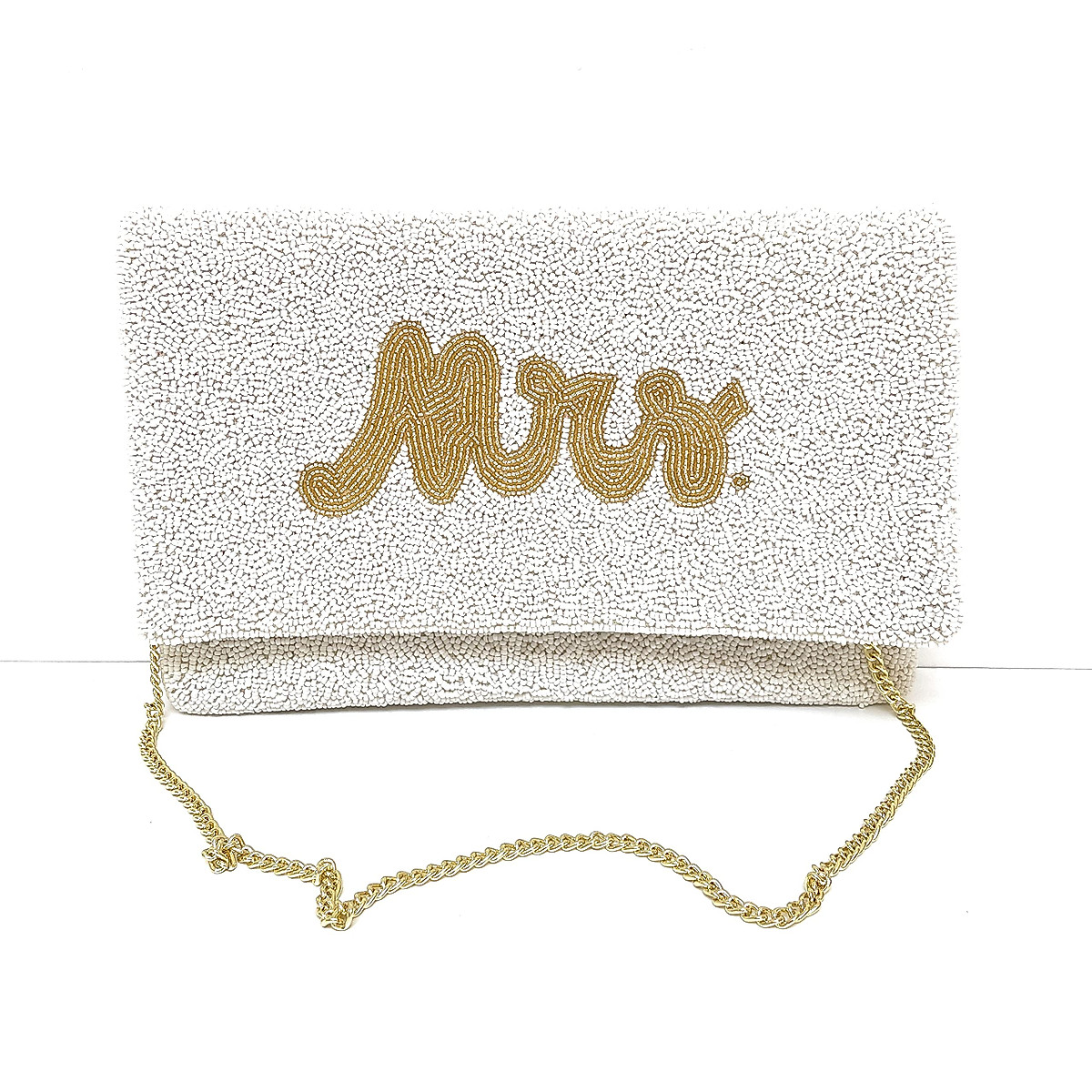 BRIDE Gifts, Gifts for Bride, Wedding Gift, Bride To Be Gift, Bride Clutch Purse, Engagement Gift, Seed Beads Clutch, Bride Beaded Clutch, MRS Bride Bag, White