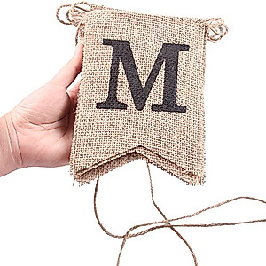 Junxia Miss to Mrs Wedding or Party Natural Burlap Banner Decoration