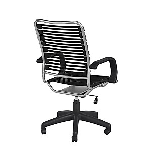 Euro Style Black Bungie/Aluminum Allison Rolling Office Chair - Modern High Back Adjustable Desk Chair with Wheels/Armrests for Work, Study, Gaming