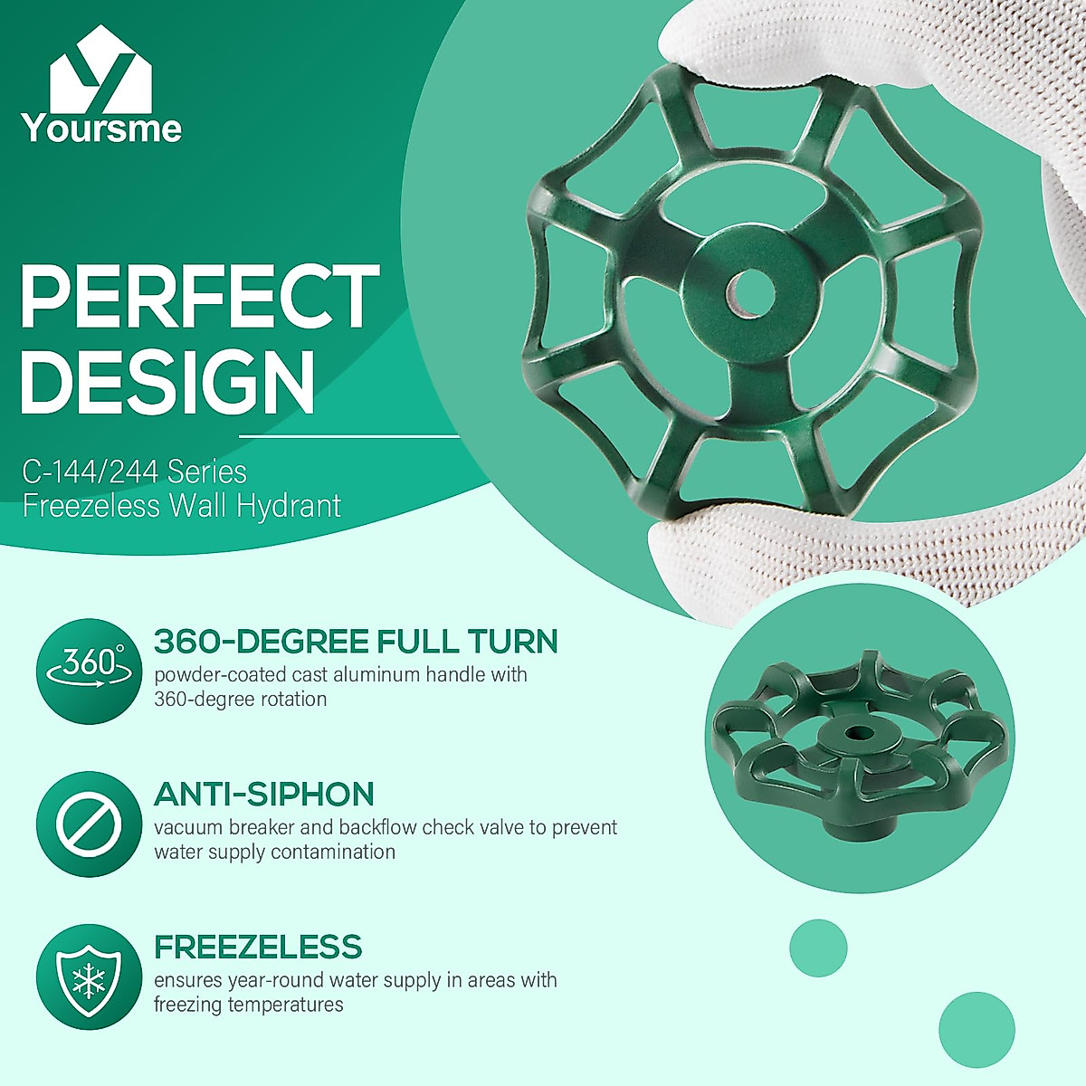 C-144KT-807 Complete Wall Hydrant Faucet Service Repair Kit for Prier C-144 C-244 Series Wall Hydrant Anti-Siphon Freezeless Faucet Repair Kit