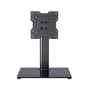 XINLEI Universal TV Stand Base, Table Top TV Stand for 17-43 Inch LCD/LED TVs, Height Adjustable Monitor Mount Stand with Tempered Glass Base Holds up to 88lbs VESA 200x200mm, TS103