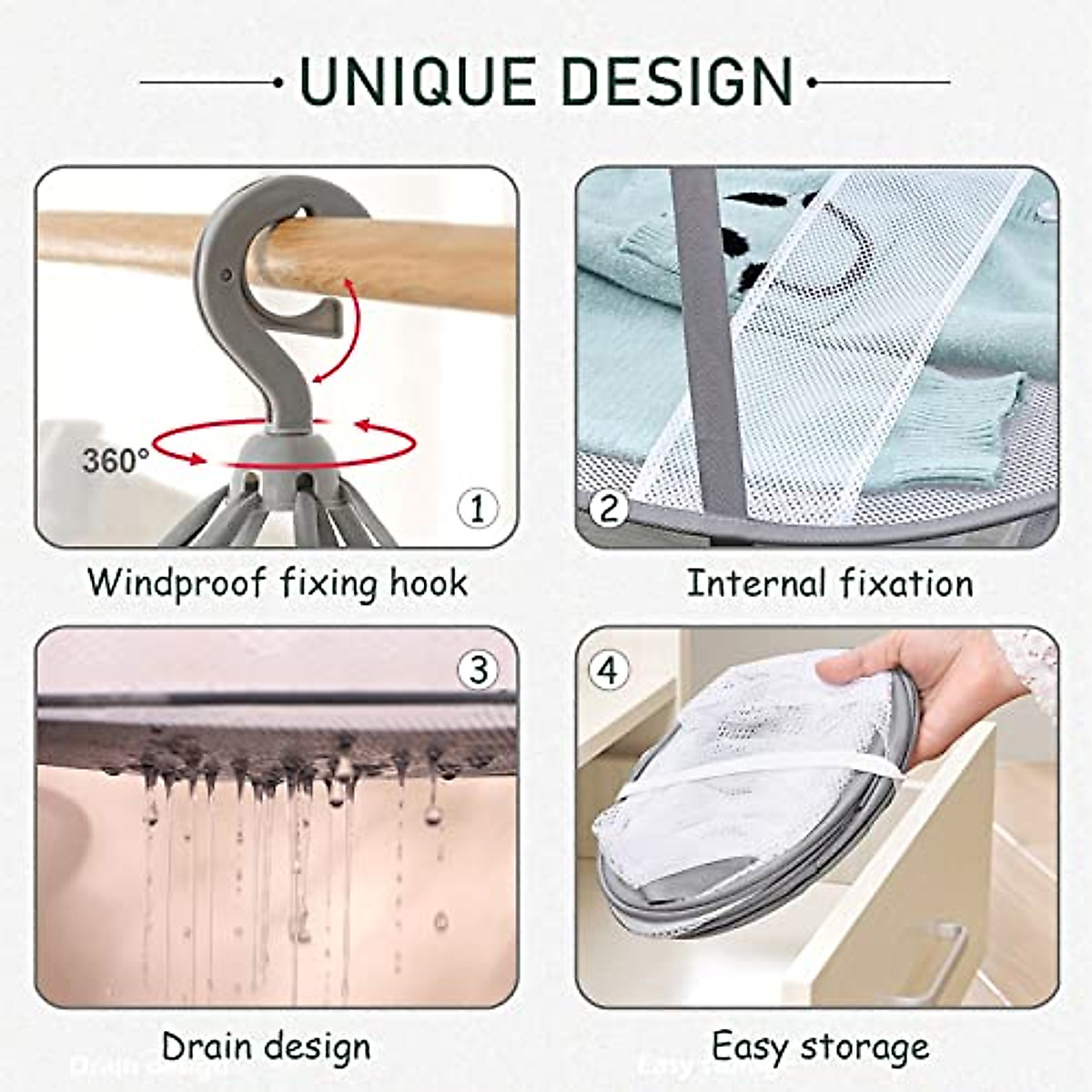 WEISGJA 3 Tier Folding Mesh Clothes Drying Rack, Stackable Sweater Drying Rack with Internal Fixation, Portable Hanging Laundry Rack for T-Shirt,Swimsuit,Sweater,Delicates (2 Pack)