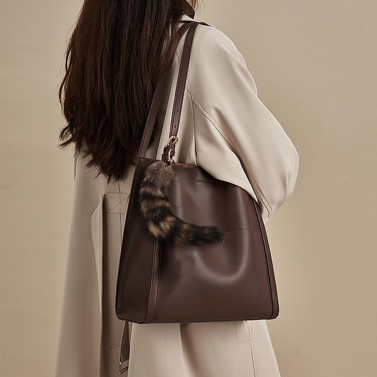 Ankexin for Key Ring Raccoon Coat Tails Chain Keychain Keyring Gift New