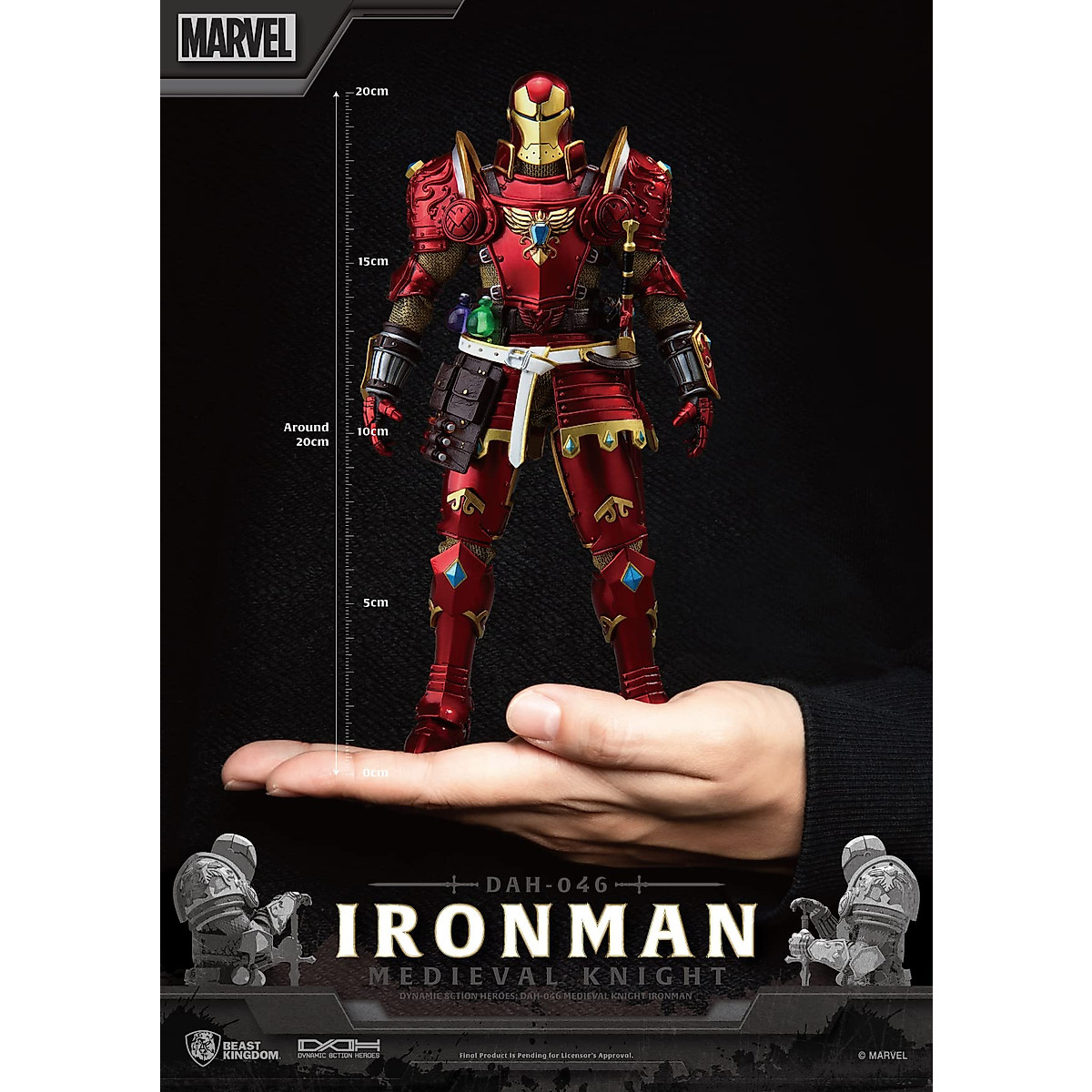 Beast Kingdom Medieval Knight Iron Man DAH-046 Dynamic 8ction Action Figure, Multicolor