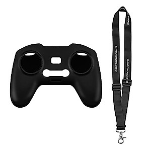 FPV Remote Controller Silicone Protect Cover and Adjustable Lanyard for DJI FPV and DJI Avata Drone Combo Accessories (Black)