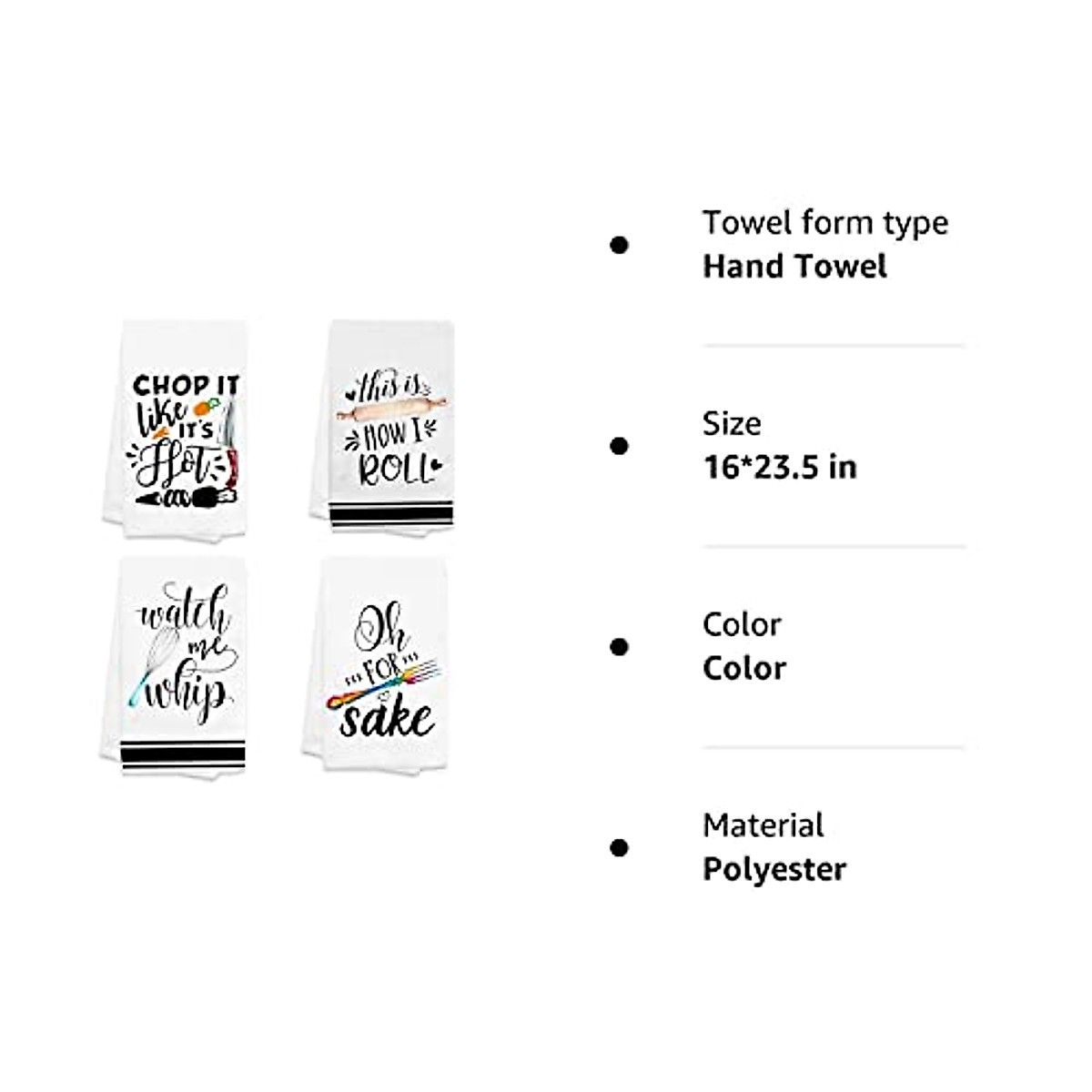 KamaLove Funny Kitchen Towels, Dishcloths Sets of 4.Best Housewarming Gifts, Funny Dish Towels, Cute Kitchen Towels.New Home Housewarming Gifts, Funny Sayings Towels, Decorative Tea Towels (Color)