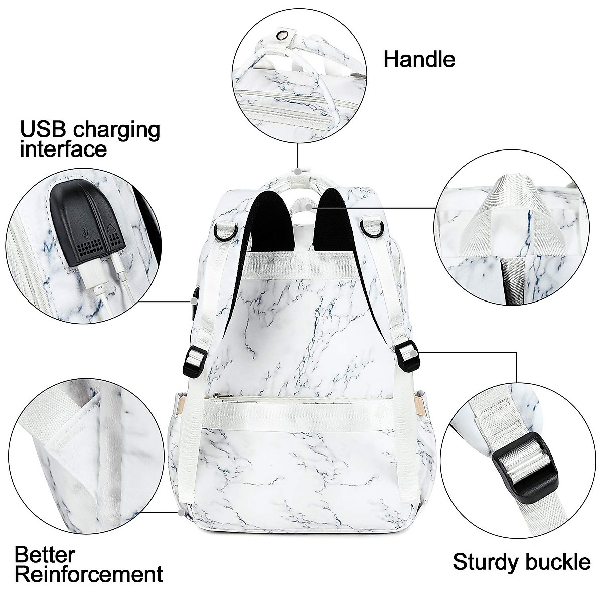 CAMTOP School Backpack Sunflower College Laptop Backpacks with USB Charging Port 15.6 Inch Computer Bookbag for Women Girls