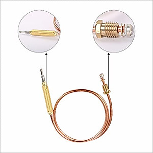 Low Pressure LPG Propane Gas Fireplace Fire Pit Flame Failure Safety Control Valve Kit with Thermocouple and Knob Switch, 3/8" Flare Inlet & Outlet, Fits for Gas Grill, Heater, Fire Pit, Fireplace