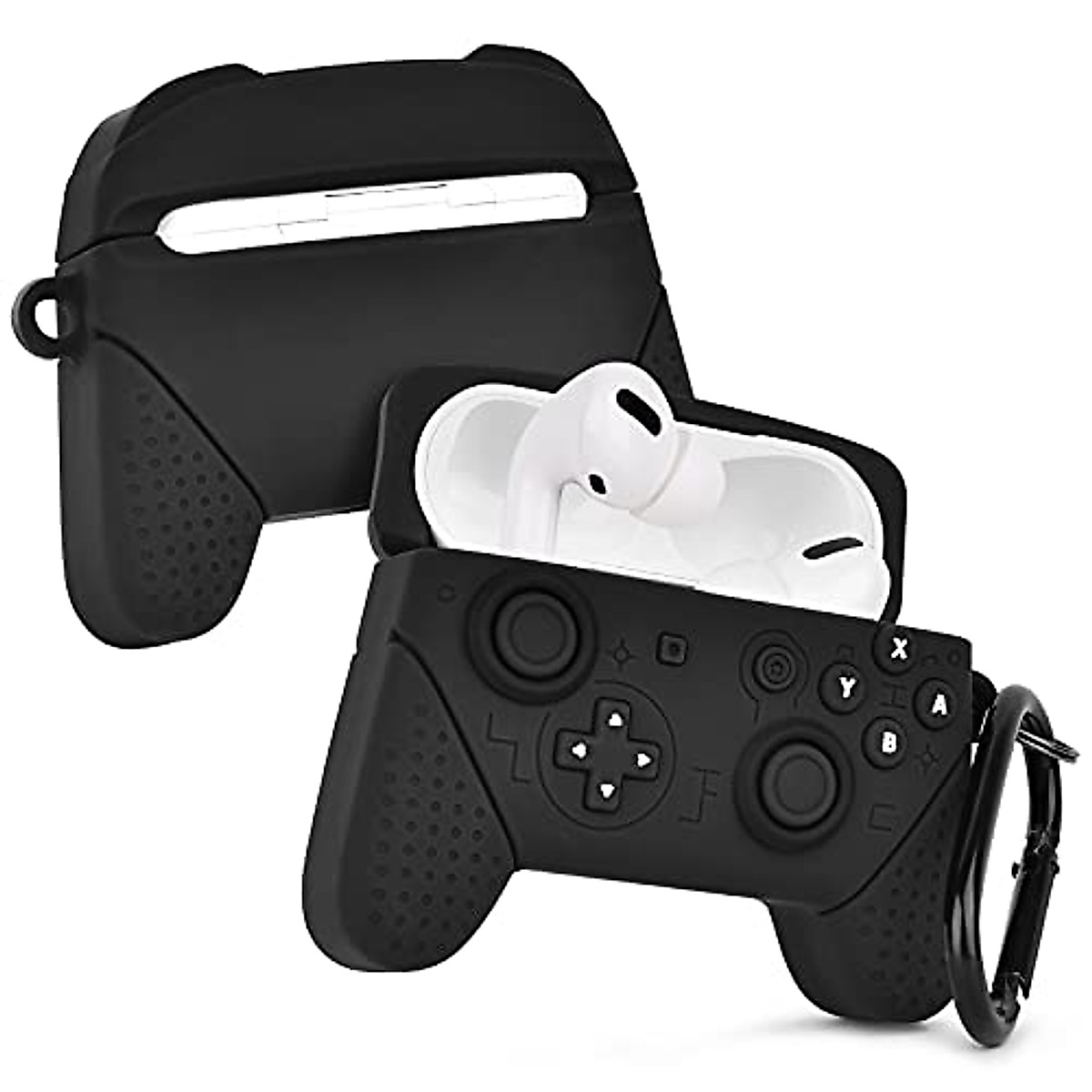 AIRSPO AirPods Pro Case 3D Cute Cartoon Silicone AirPod Pro Case Cover Funny Game Controller Protective Skin for AirPods Pro with Keychain for Girl Boys Teens（Black）