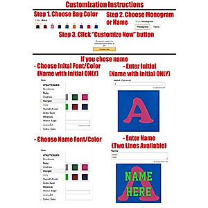 Personalized Zippered Tote| On-The-Go Monogrammed Tote Bag | Customize with a Name or Monogram (Black-Name)