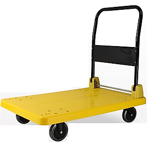 Platform Truck Portable Platform Truck Metal Handle Flat Handtruck with Wheels Folding Push Cart Load 330 Lb/ 660 Lb Moving Dolly Cart Reliable
