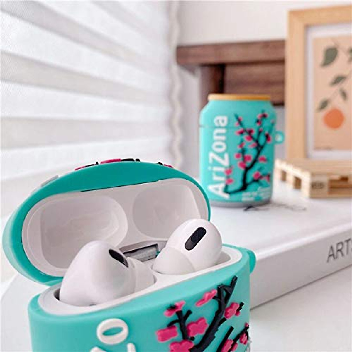 Peekdook for Air pod 2/1 Case Soft Silicone Arizona Can Cute Cartoon Funny Cover Fashion Protective Skin Accessory Keychain Girl Teen Compatible Box with Air pod 2 & 1 (Arizona Can)