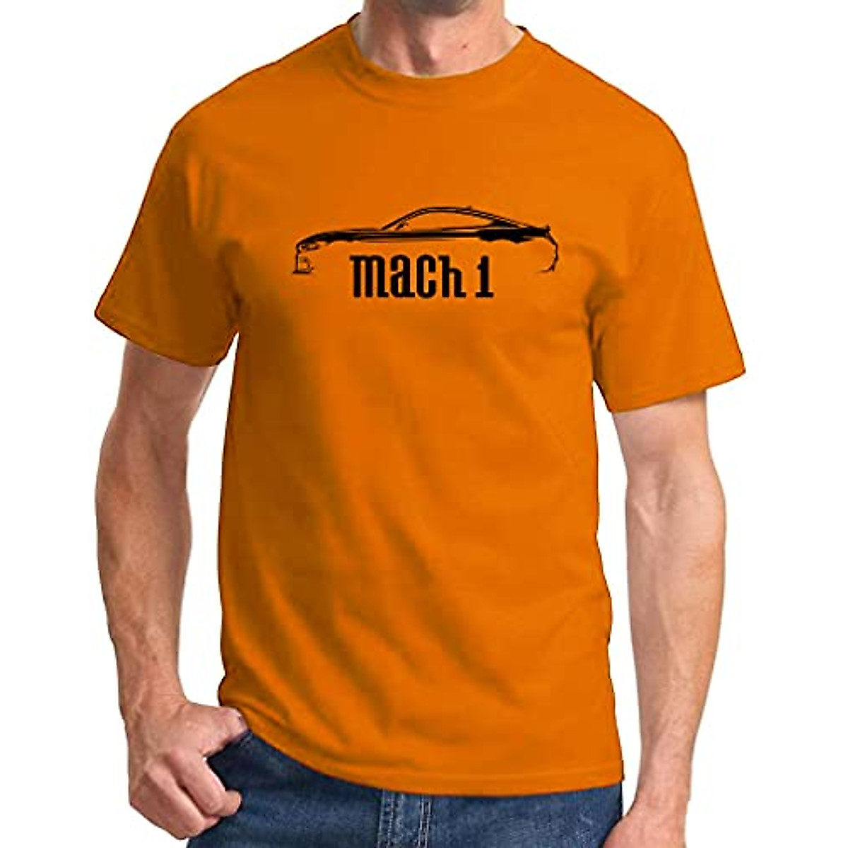 2021 2022 Ford Mach 1 Mustang Classic Outline Design Print Tshirt X-Large Orange