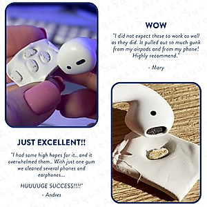 AirSquares Earbud Cleaning Putty, AirPods Cleaning Kit, Safely Remove Ear Wax, Dirt & Gunk from Wireless & Bluetooth Earpods, Earbuds, Headphones, Earphone, Hearing Aids & More (12 Pack)