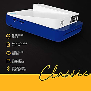 KODAK Smile Classic Digital Instant Camera with Bluetooth (Blue) Travel Kit