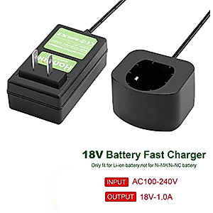 Hanaix 18V Lithium Charger for Ryobi One+ Battery P102 P103 P104 P105 P106 P107 P108 P109 P122 BPL-1815 BPL-1820G BPL18151 BPL1820 RB18L15 RB18L25 RB18L40 RB18L50