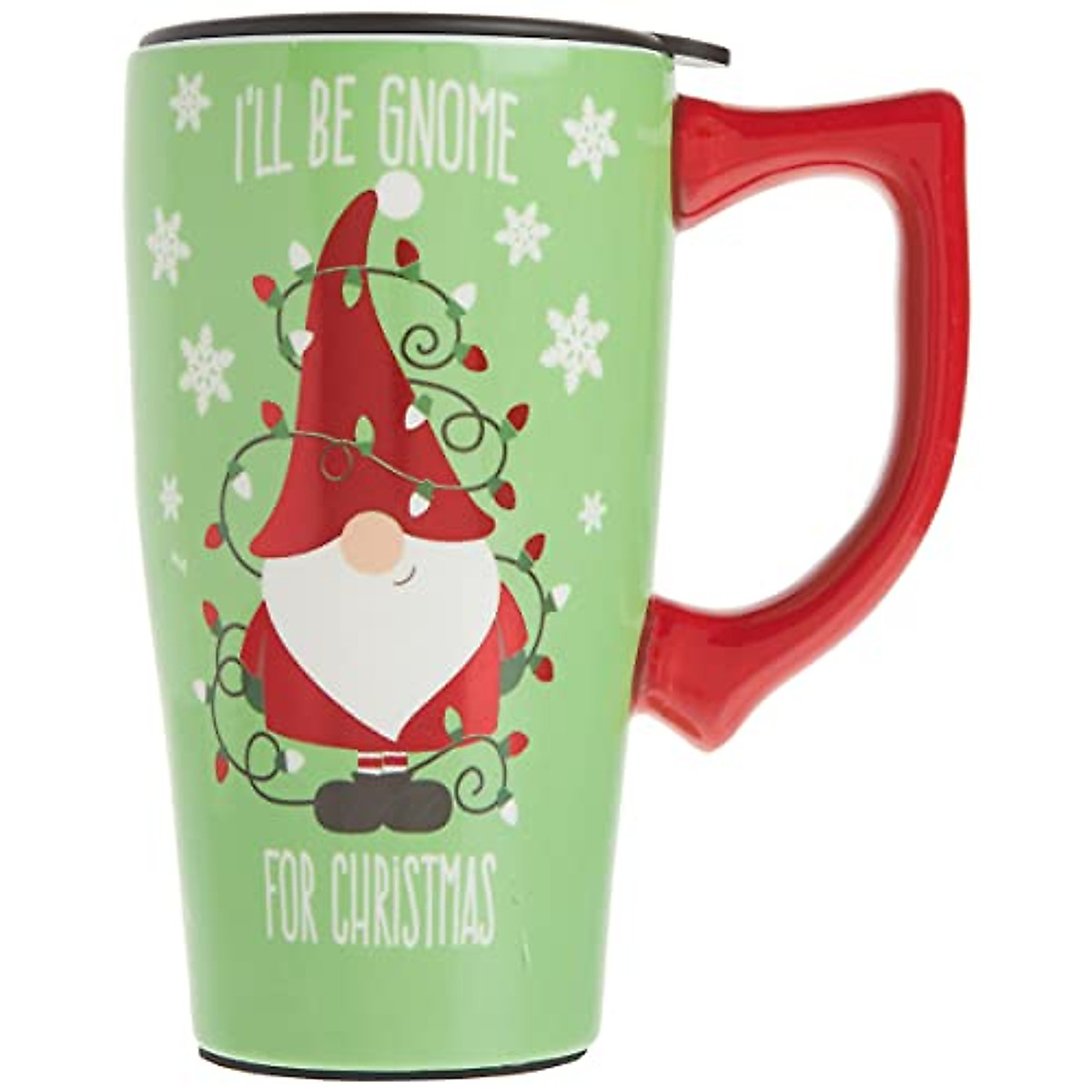 Spoontiques Travel-Mug Coffee Cup, 18 Oz, Christmas Gnome (12570)