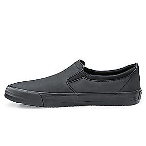 Shoes for Crews Ollie II, Mens, Women's, Unisex Slip Resistant Work Shoe Sneaker, Black Leather, Men's Size 13/Women's Size 14.5