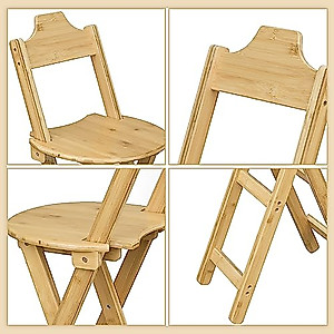 affeivul Folding Bar Stool,Foldable Bar Stools Counter Height,Folding Bamboo Bar Stool with Backrest and Footrest,Collapsible Bar Chairs with Backrest,Portable Folding Stool Tall Bar Stools