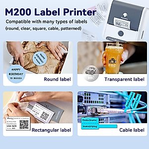 Phomemo Label Makers-M200 Label Printer Machine with 3 Paper,2023 Upgrade 3 Inch M110 Label Maker,WiFi Bluetooth Thermal Label Printer,Phone Support,for Android iOS,for Shipping,Labeling- White