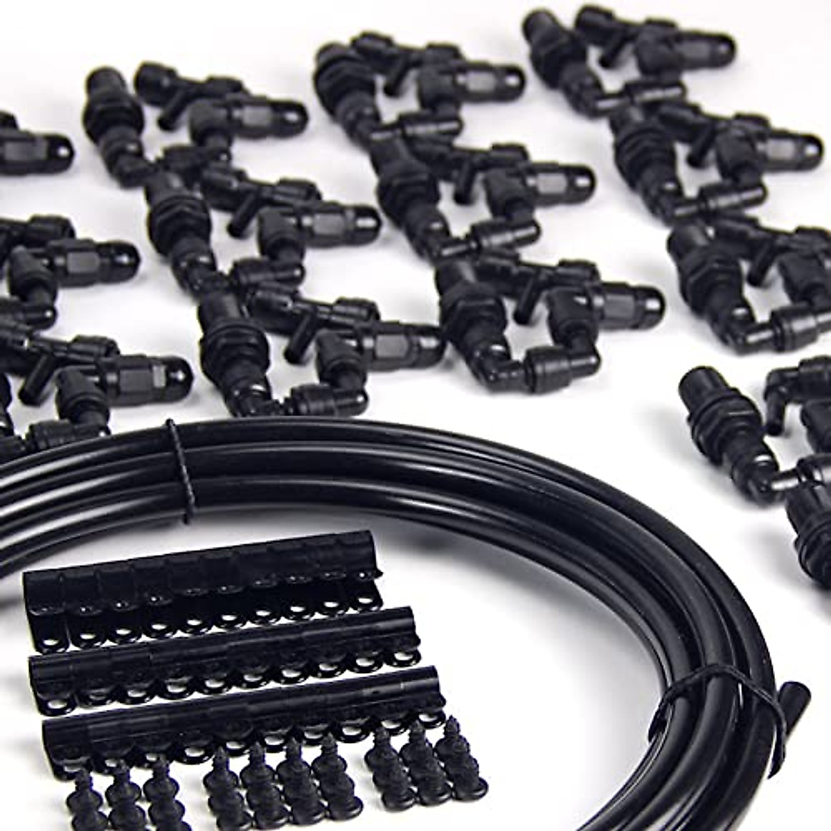 MistKing MKAMS5-125-300 5th Generation Advanced Misting System for Patio, Greenhouse, or Terrarium Cooling with Small Reservoir Filter