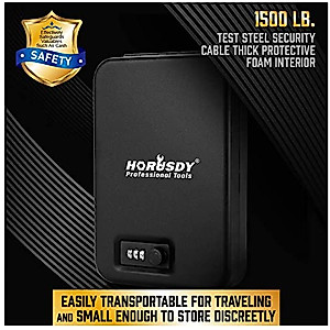 HORUSDY Lock box for Guns and Valuables,Portable Security Case Lock Box Safe with Combination Lock