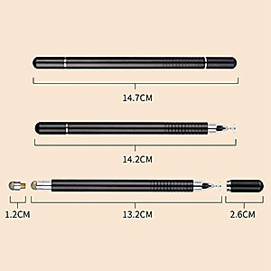 Stylus Pens for Touch Screens,Digital Pen,Capacitive Pen High Sensitivity & Fine Point,Magnetism Cover Cap,Universal for Apple/iPhone/Ipad/Android/Microsoft and Other Touch Screens (Black)