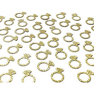 50 x Gold Engagement Ring table confetti/scatter, bachelorette party decorations