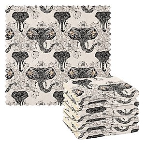 SUABO 6 Pack Dish Cloths for Washing Dishes, Elephant Head Dish Towel Rags Hand Towels for Kitchen Cleaning Counters