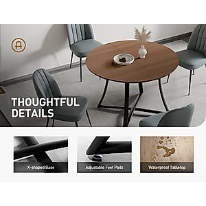 Acanva Extension Oval/Round Dining Table for 6, Expandable Butterfly Leaf & Sturdy Base, Suit for Kitchen, Living Room & Apartment, 46.5”W(+11.8) x 46.5”D x 30.1”H, Light Oak/Black