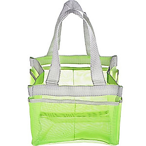 YaeloDesign Shower Caddy Portable Bathroom Mesh Tote Organizer with 7 Storage Compartments Green
