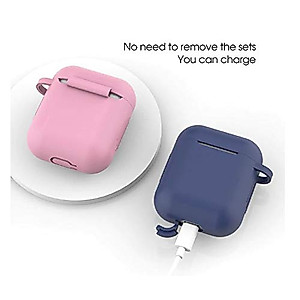 VRW Custom Airpod Case with Keychain,Silicone case for AIrpod, Custom Name Airpod case Airpods Charging Cover Skin,For Airpod 1and 2(Not For The Pro Version)