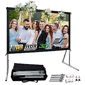 Elite Screens Yard Master 2, 100-inch Indoor Outdoor Portable Fast Folding Projector Screen w/ Stand 16:9, 8K 4K Ultra HD 3D Movie Theater Rear Projection , OMS100HR3 -US Based Company 2-YEAR WARRANTY
