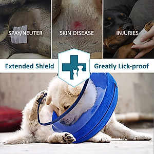 Zeaxuie Soft Inflatable Dog Cone Collar for Dogs After Surgery with Enhanced Anti-Licking for Unrestricted in Daily Life, Pack of One, Blue (Size 2)