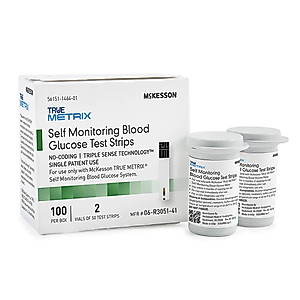 McKesson TRUE METRIX Self-Monitoring Blood Glucose Test Strips - Supplies for Diabetes Self Monitor Systems, 100 Strips, 6 Packs, 600 Total