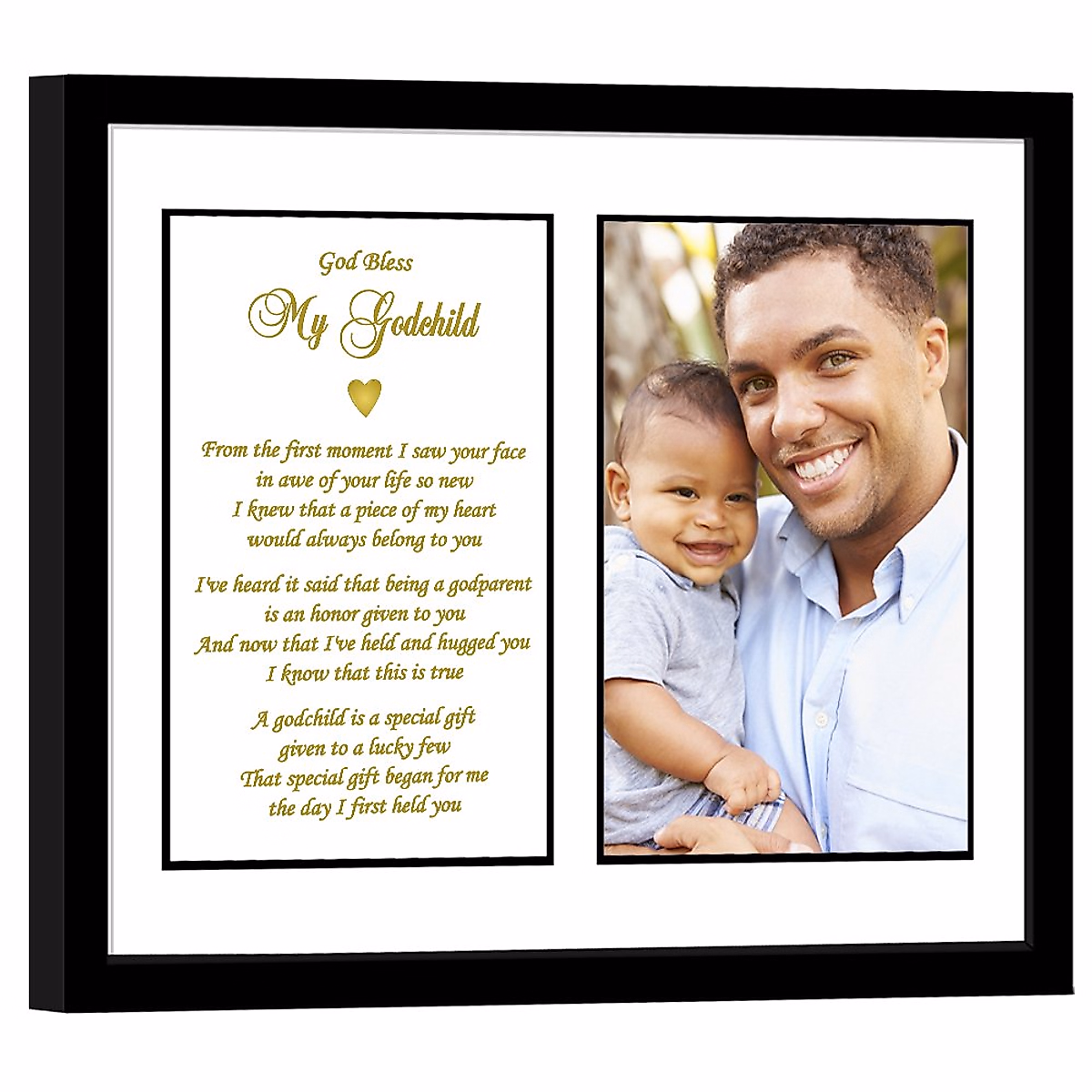 Poetry Gifts To Godchild from Godfather for Baptism, Christening or Birthday - Add 4x6 Inch Photo to 8x10 Frame