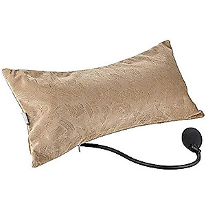 CTHOPER Air Inflatable Pillow Portable Lumbar Support Backrest Cushions with Pump for Home, Office, Travel and Car (Khaki)