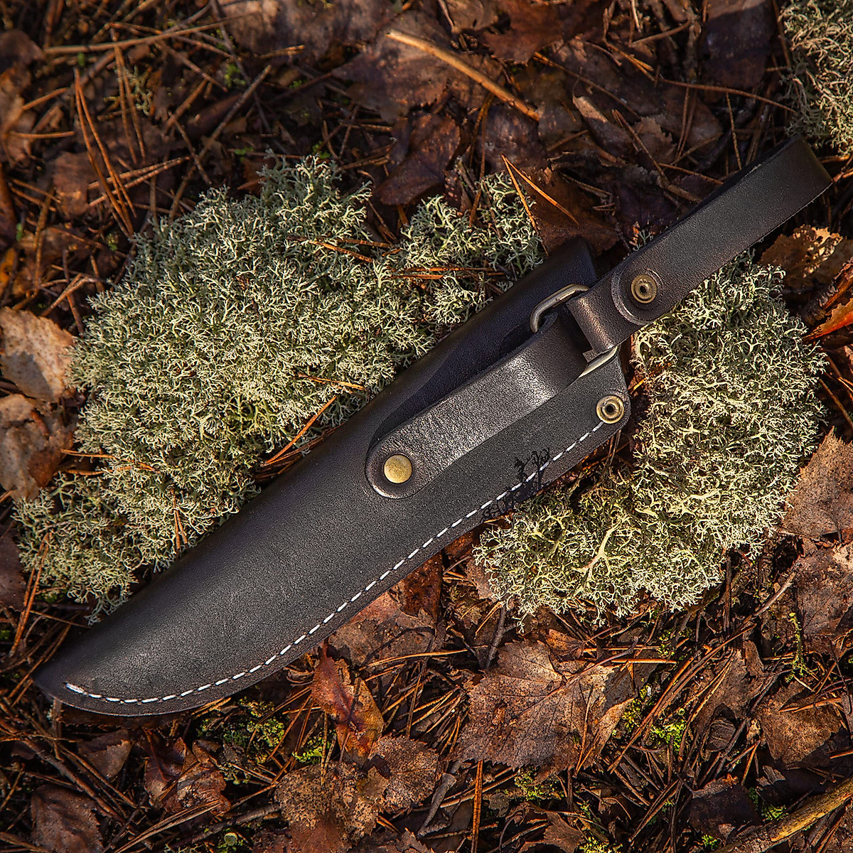 BPS Knives - Belt Knife Sheath - Black Leather Sheath for Mora Garberg - Sheath with Belt Loop for Vertical Carry of Fixed Blade Knife - Free Suspension Leather Case