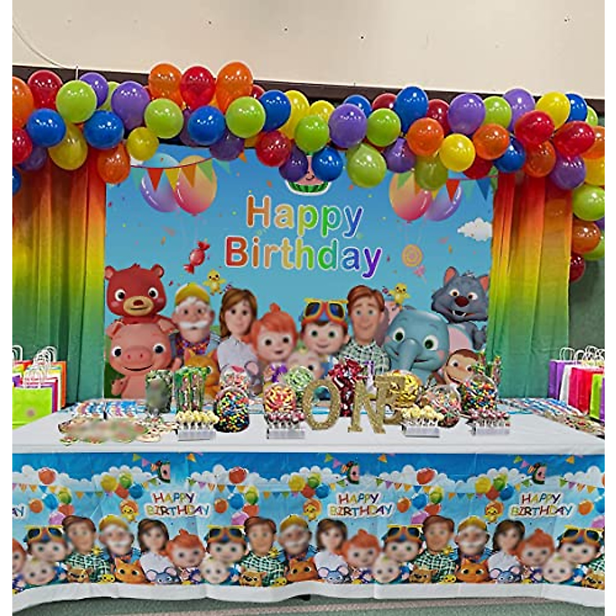 Cute Family Watermelon Baby Birthday Party Backdrop Balloon Lollipop Patterns for New Born Baby Shower Family Photography Background 7x5ft