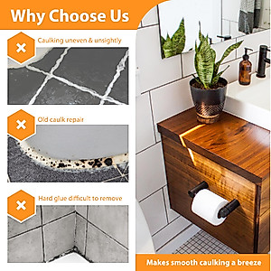 Silicone Caulking Tool Caulk Remover 3 in 1 - Upgraded Grout Removal Tool Kit Smooth Caulk for Bathroom Tub Shower Window Floor Glue Trowel Paint Scraper Stocking Stuffers Tools Gifts for Men Wome