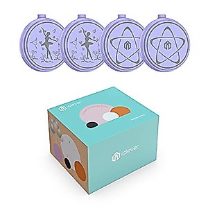 iClever TransNova Plate, 2 Pairs Replacement Headphones Plates Compatible with iClever TransNova Colorful RGB Light Bluetooth Headphones, Purple (Dancer & Star)