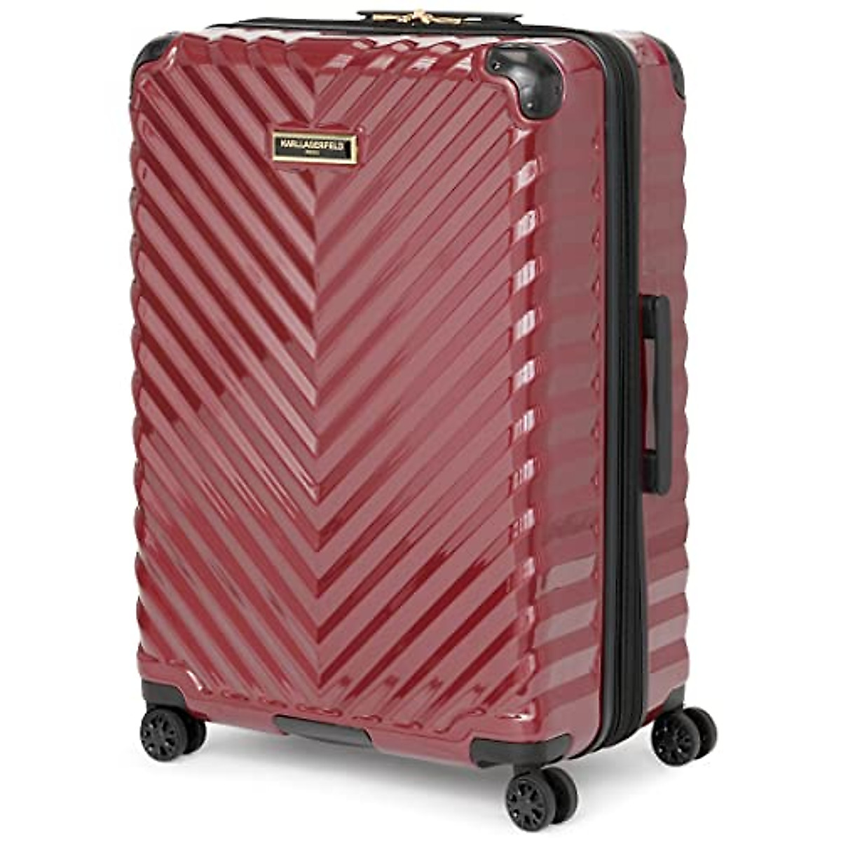 Karl Lagerfeld Paris Women's Suitcase Spinner Wheels Hardside, Burgundy, One Size