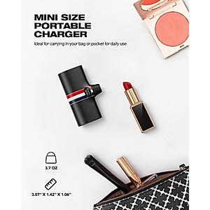 VIYISI Portable Charger USB C - 5000mAh 20W PD Fast Charging Battery Pack with Stand - LED Display Small Power Bank Compatible with iPhone 15 Pro Max Plus,Samsung Galaxy,Android Phones etc -Black