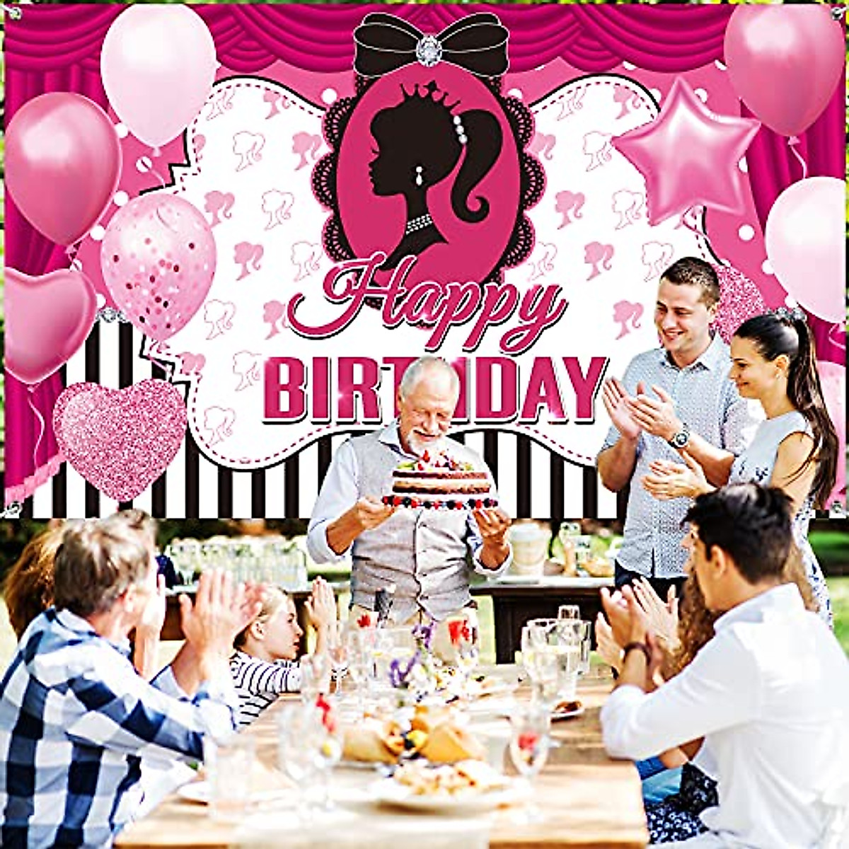 Princess Birthday Party Backdrop Pink Birthday Backdrop Princess Theme Backdrop Princess Photography Background Party Banner Girl Party Props Birthday Decorations Photo Booth for Girl Party Favor