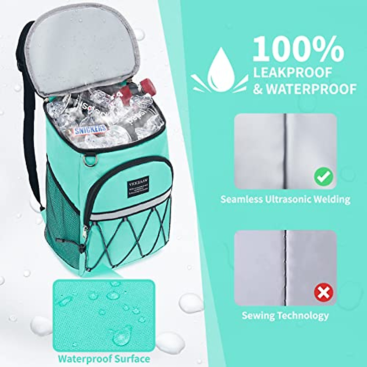 Backpack Cooler Backpack 26 Cans Insulated Leak Proof for Women Men Beach Camping Picnic Fishing Hiking Lunch Backpack Waterproof Cooler