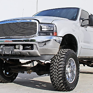 SPEC-D TUNING Black Housing Clear Lens Bumper Corner Lights Compatible with 1999-2004 Ford F250 F350 F450 F550, 2000-2005 Excursion, L+R Pair Assembly